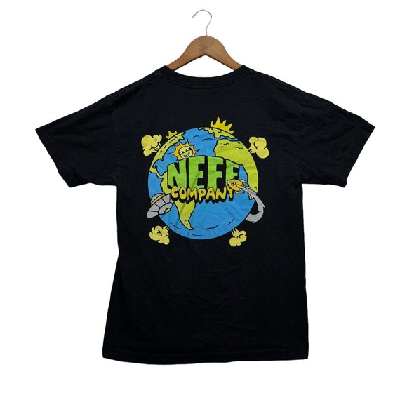 Neff | Shirts | Neff Company Mens Black Earth Ufo Graphic Skateboarding ...